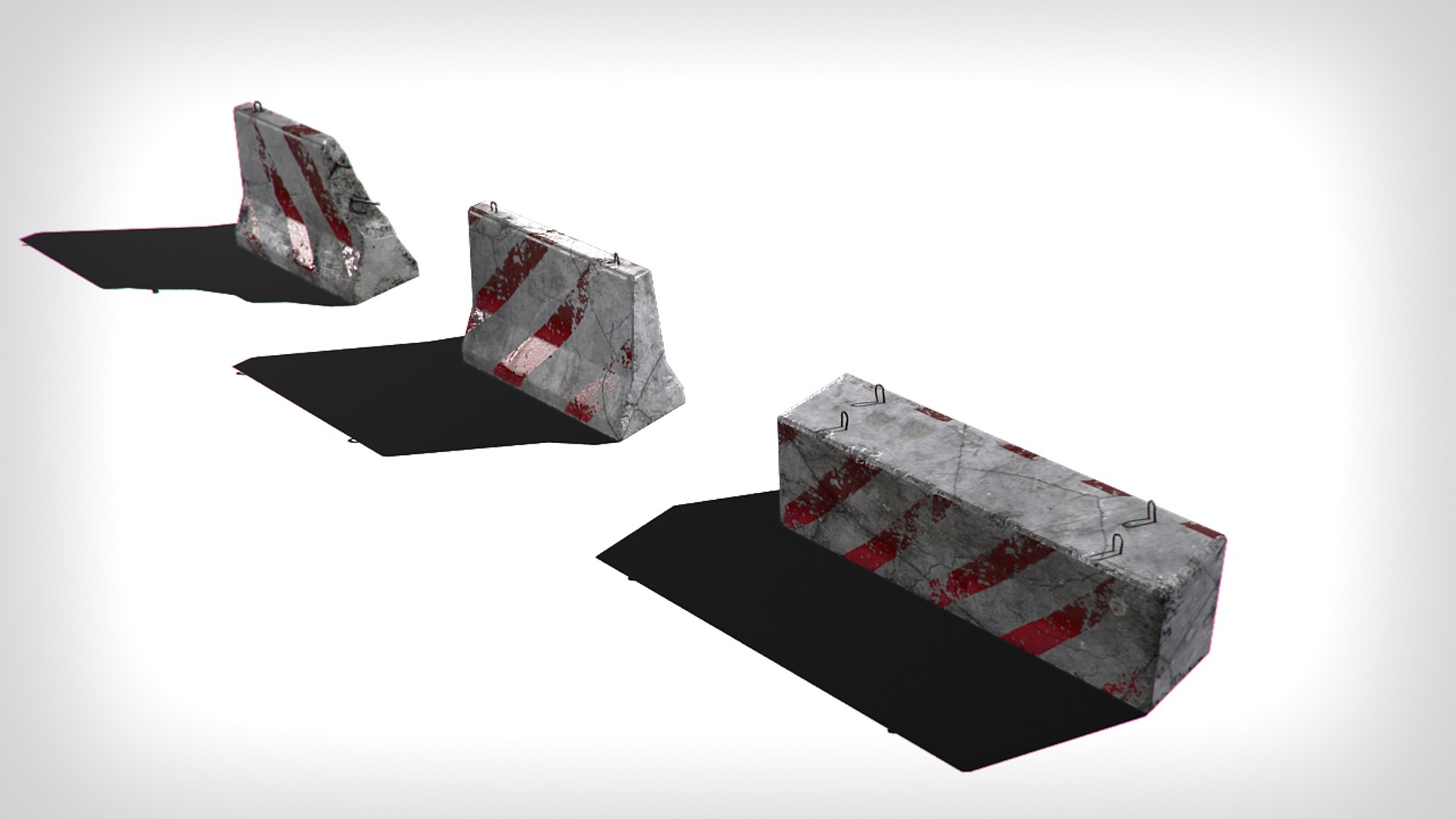 Road Blocks 3d Model