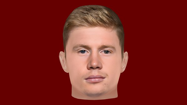modelo 3d Cabeza de Kevin De Bruyne - Cabeza de baja poli para juego ...