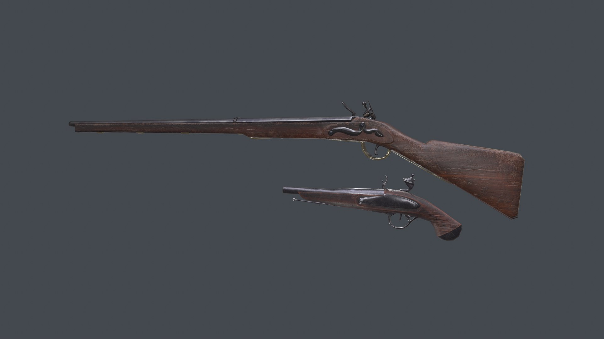 Set Flintlock Weapons 3D Model - TurboSquid 1464588