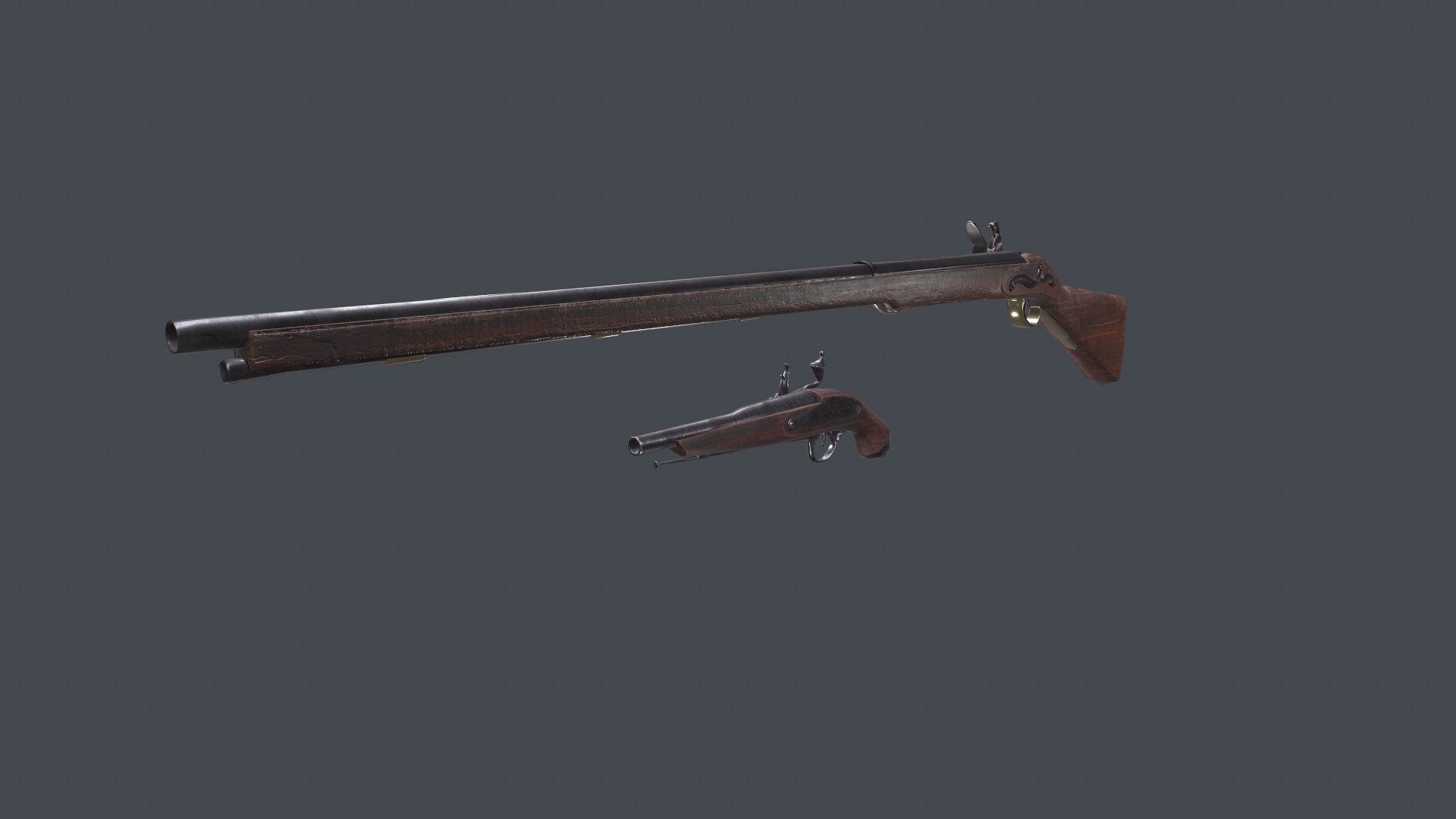 Set Flintlock Weapons 3D Model - TurboSquid 1464588