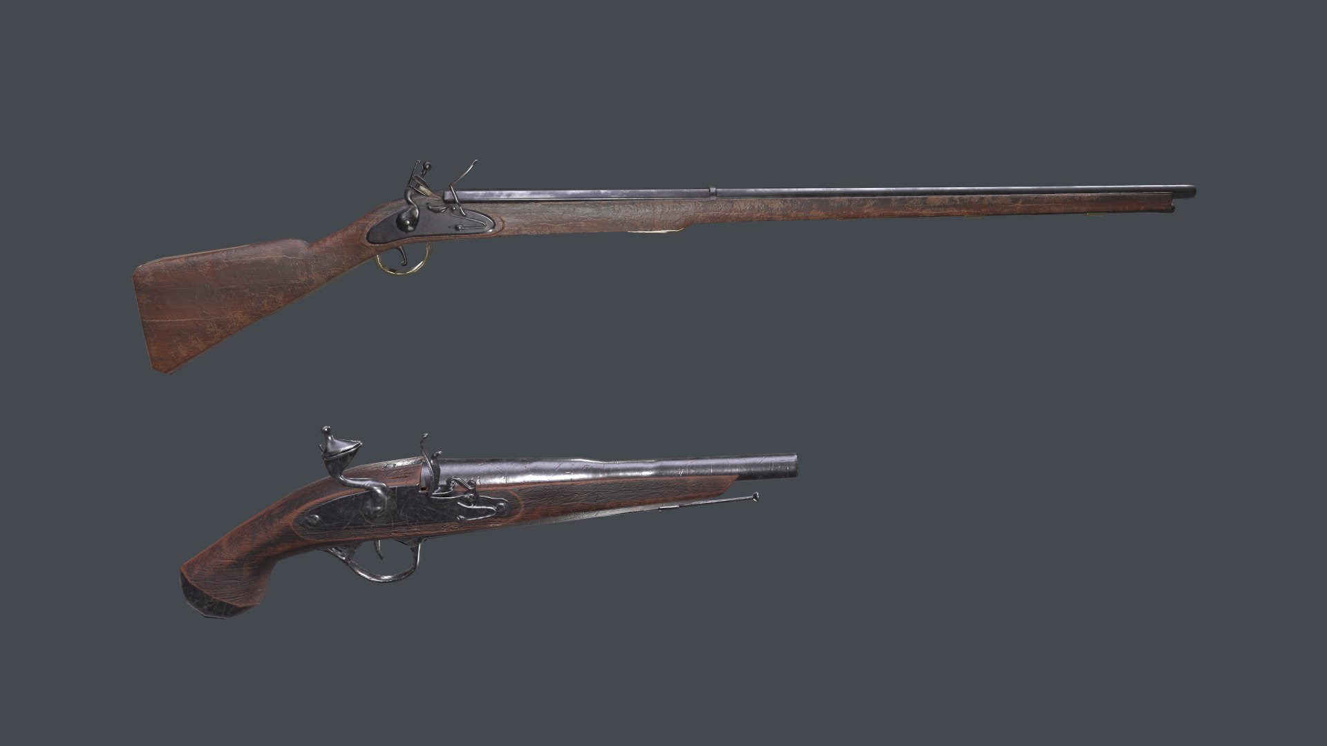 Set Flintlock Weapons 3D Model - TurboSquid 1464588