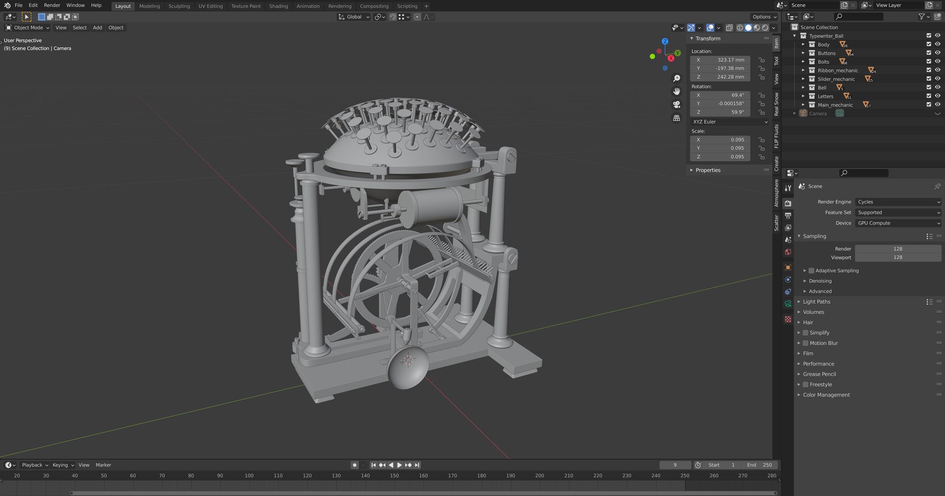 Typewriter Type Writer 3D Model - TurboSquid 1688348