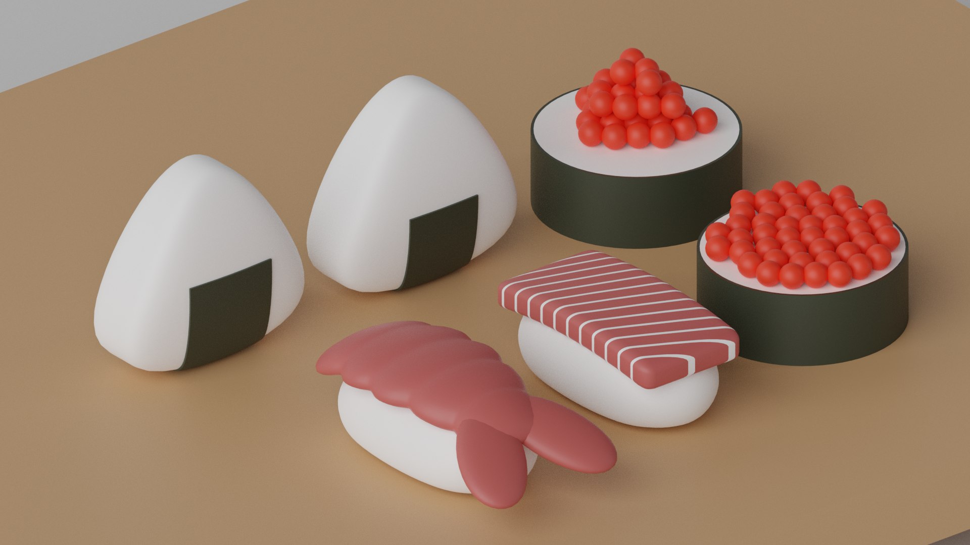 Cartoon Sushi Japanese Food Pack 3D Model - TurboSquid 2078429