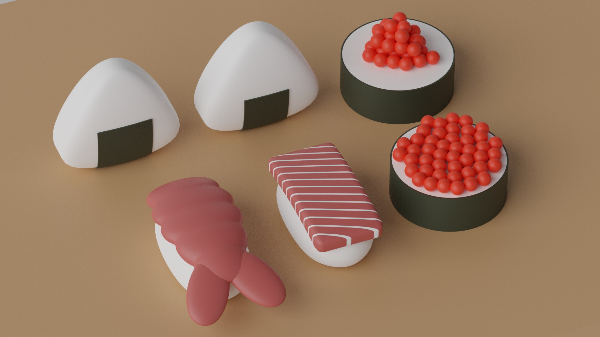 Cartoon Sushi Japanese Food Pack 3D Model - TurboSquid 2078429