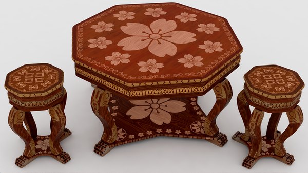 Moroccan traditional table 3D model - TurboSquid 1852038