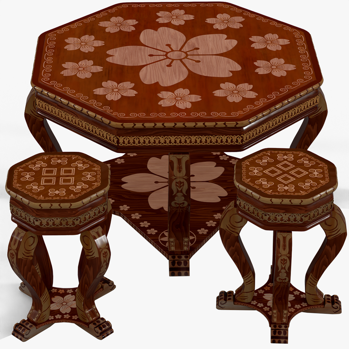 Moroccan traditional table 3D model - TurboSquid 1852038