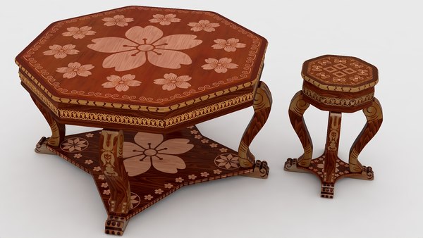 Moroccan traditional table 3D model - TurboSquid 1852038