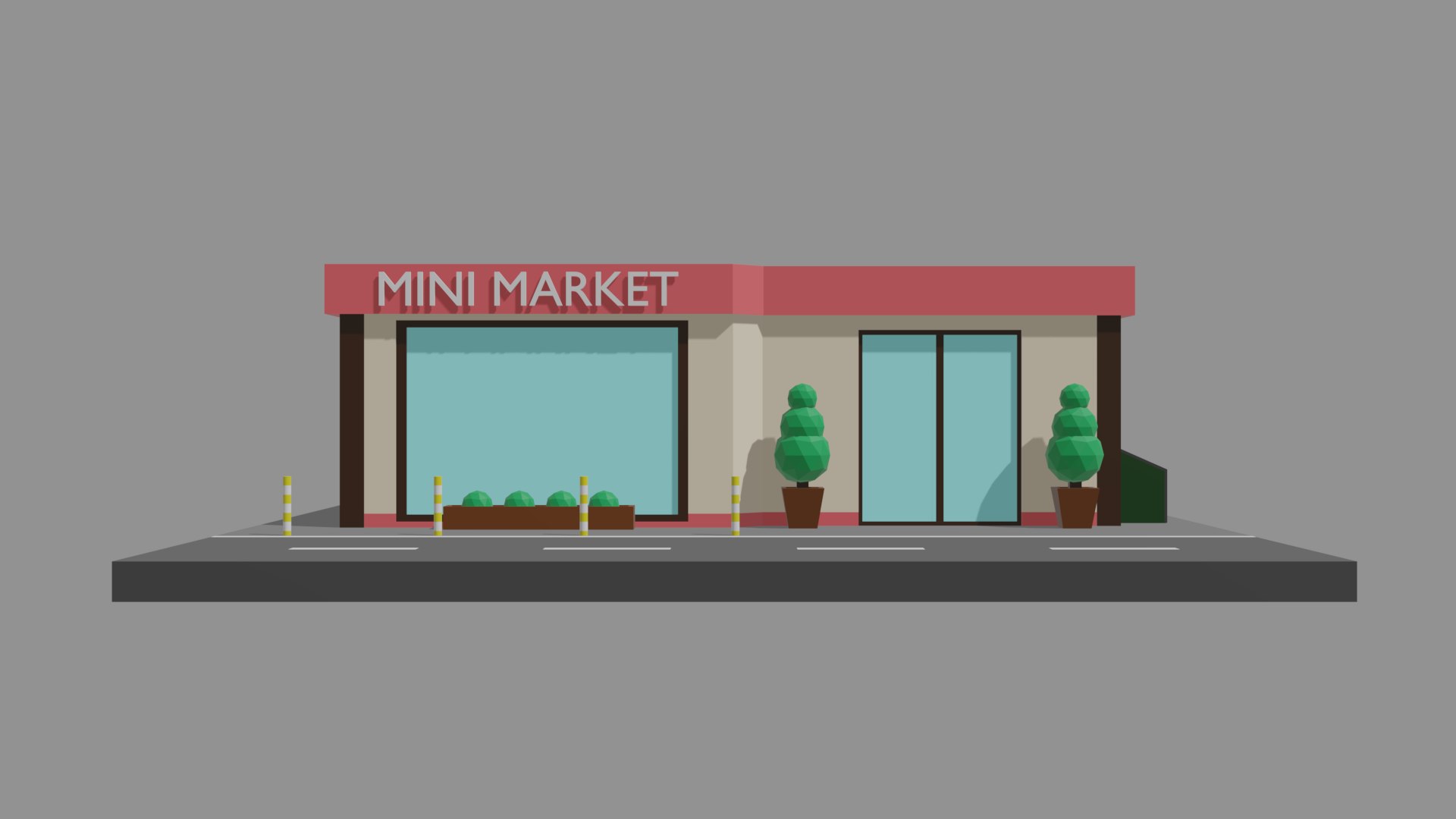 3D Model Cartoon Minimarket - TurboSquid 1639315