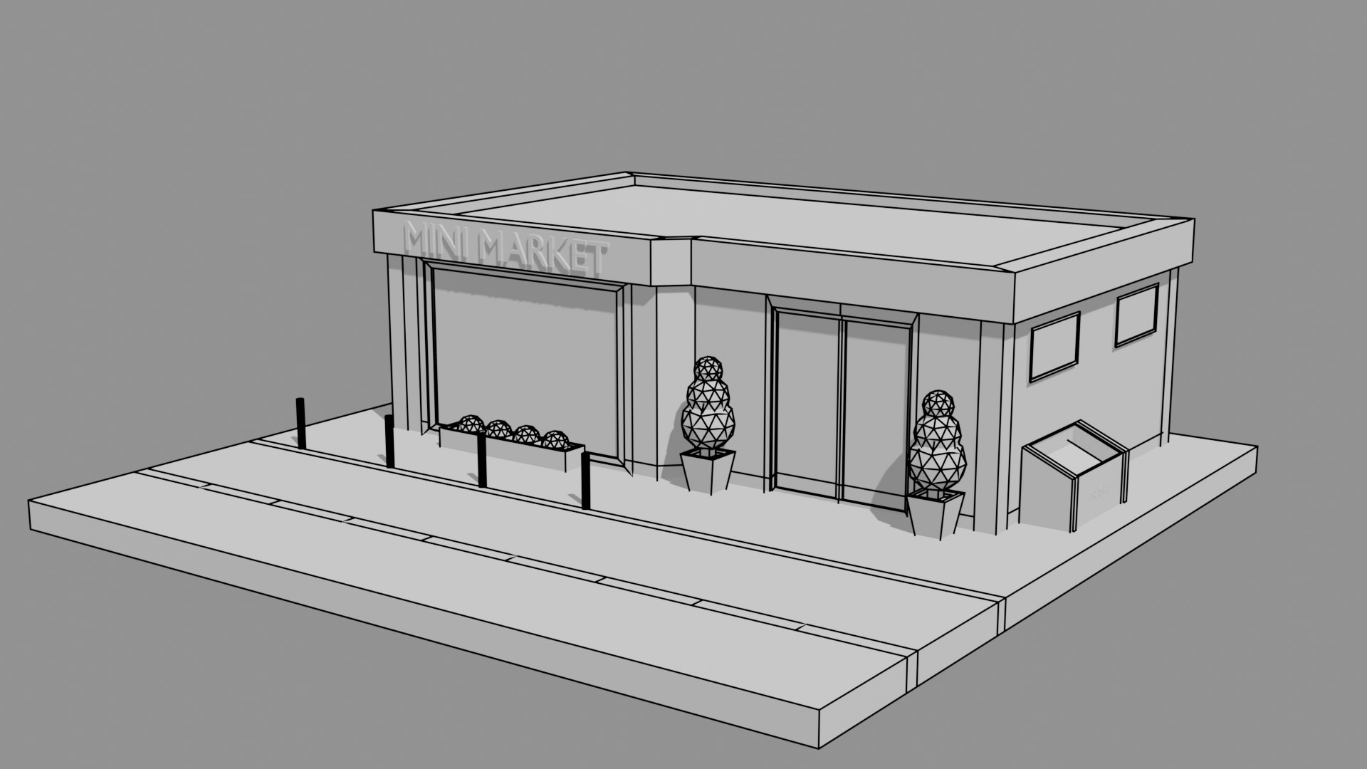 3D Model Cartoon Minimarket - TurboSquid 1639315