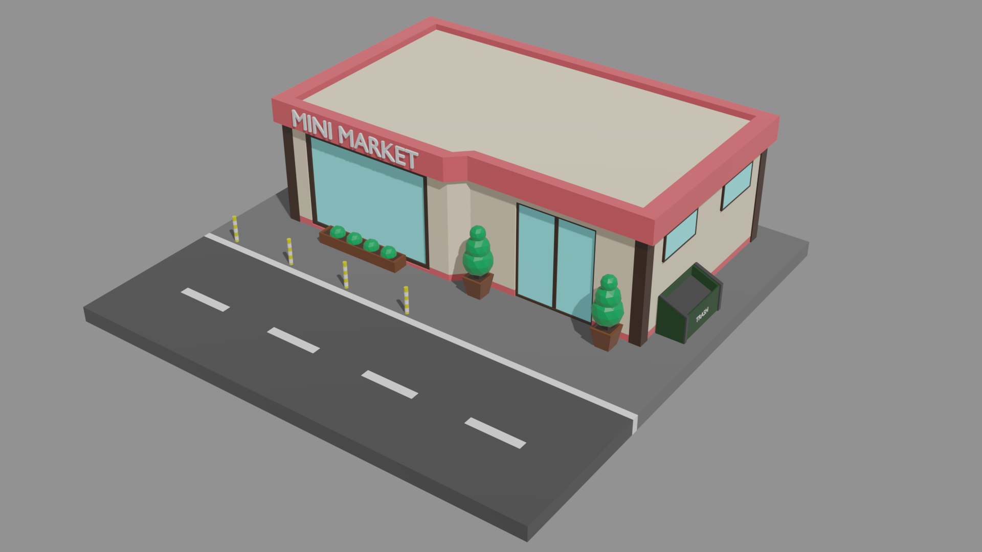 3D Model Cartoon Minimarket - TurboSquid 1639315