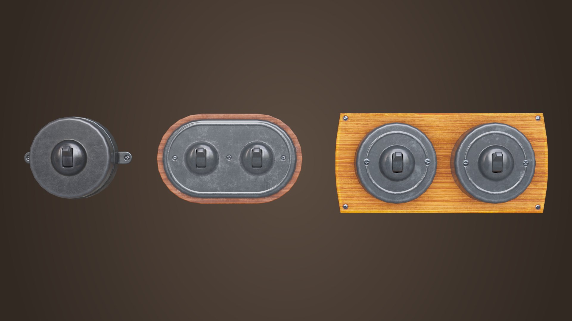 3D Vintage Light Switches Model Set Model - TurboSquid 2047144