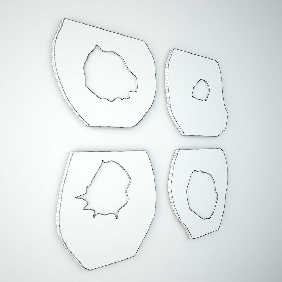 3D Organic Monkey Pod Mirrors 2 Model - TurboSquid 2124575