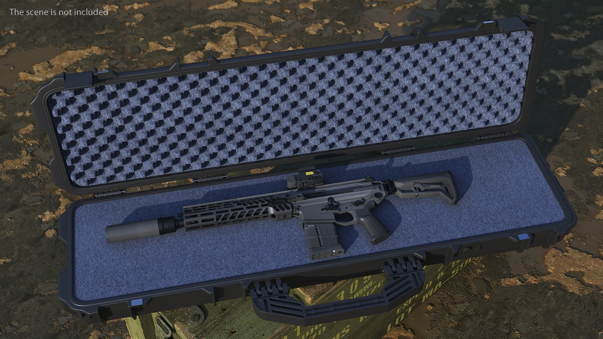 Multi Caliber Assault Rifle In Case 3D Model - TurboSquid 2276340