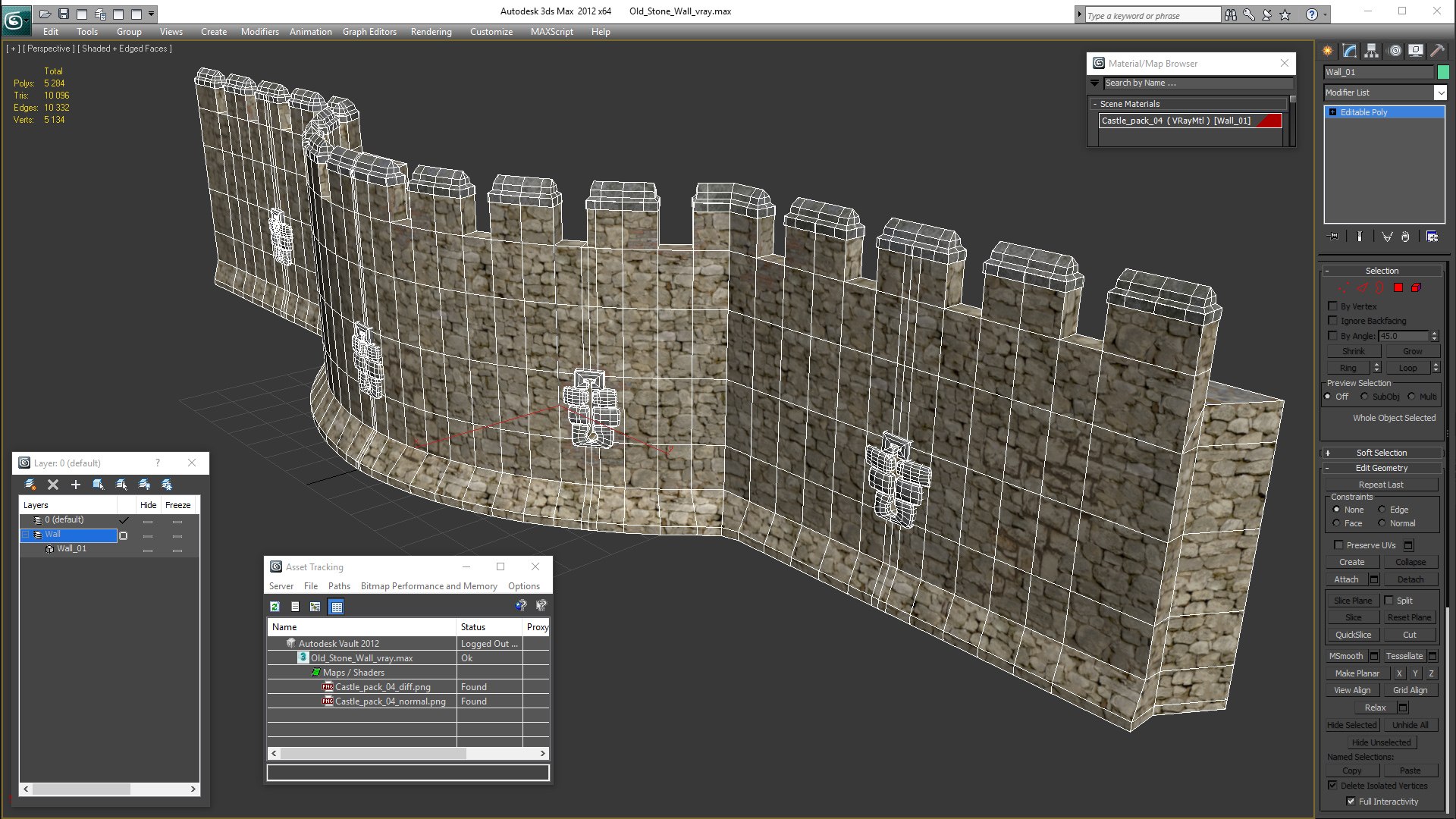 Old stone wall 3D model - TurboSquid 1474122