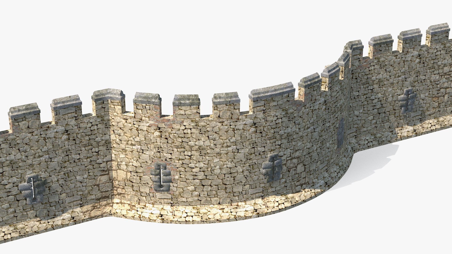 Old stone wall 3D model - TurboSquid 1474122