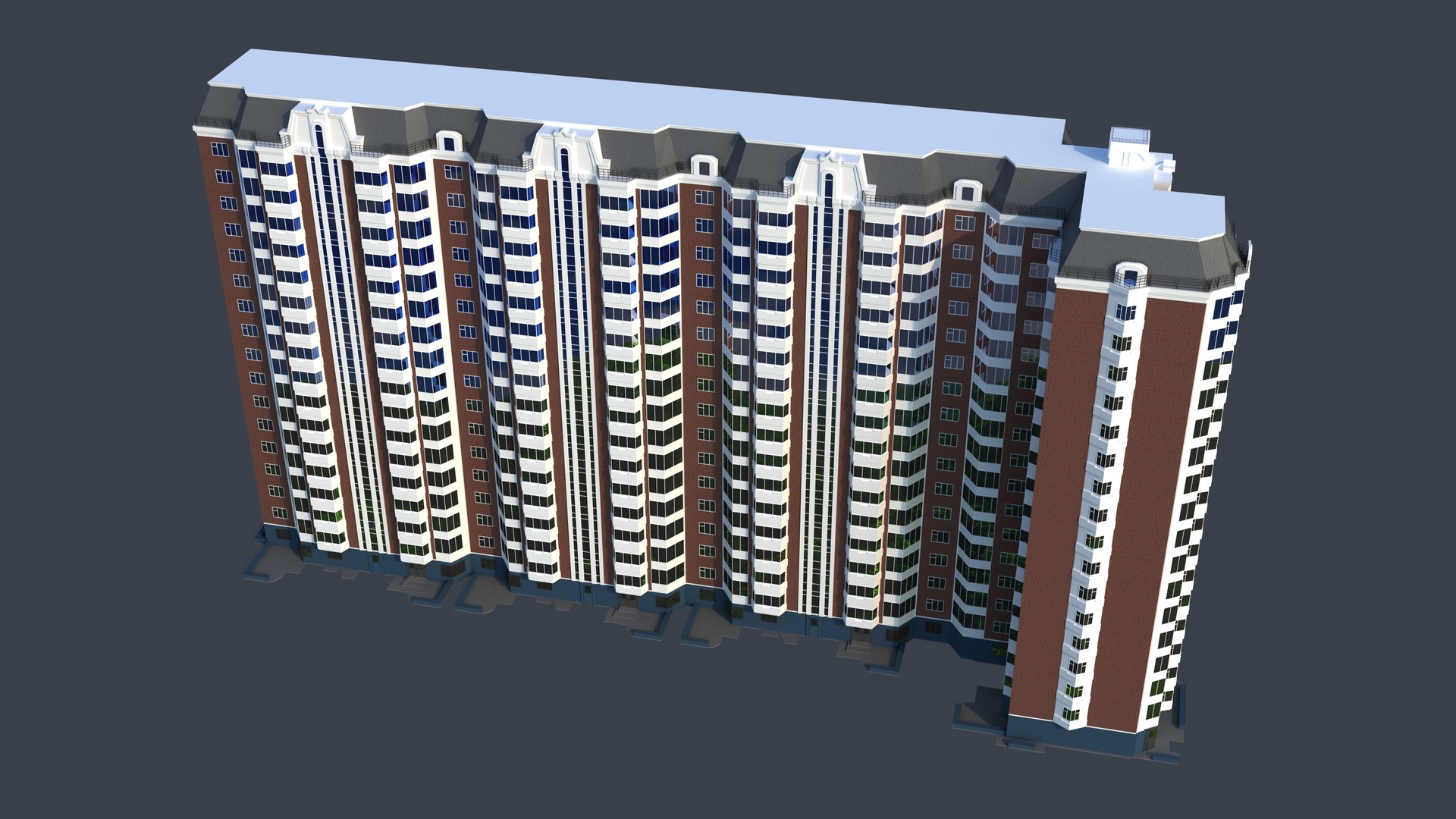 16 Storey Building - House 3D Model - TurboSquid 1912239