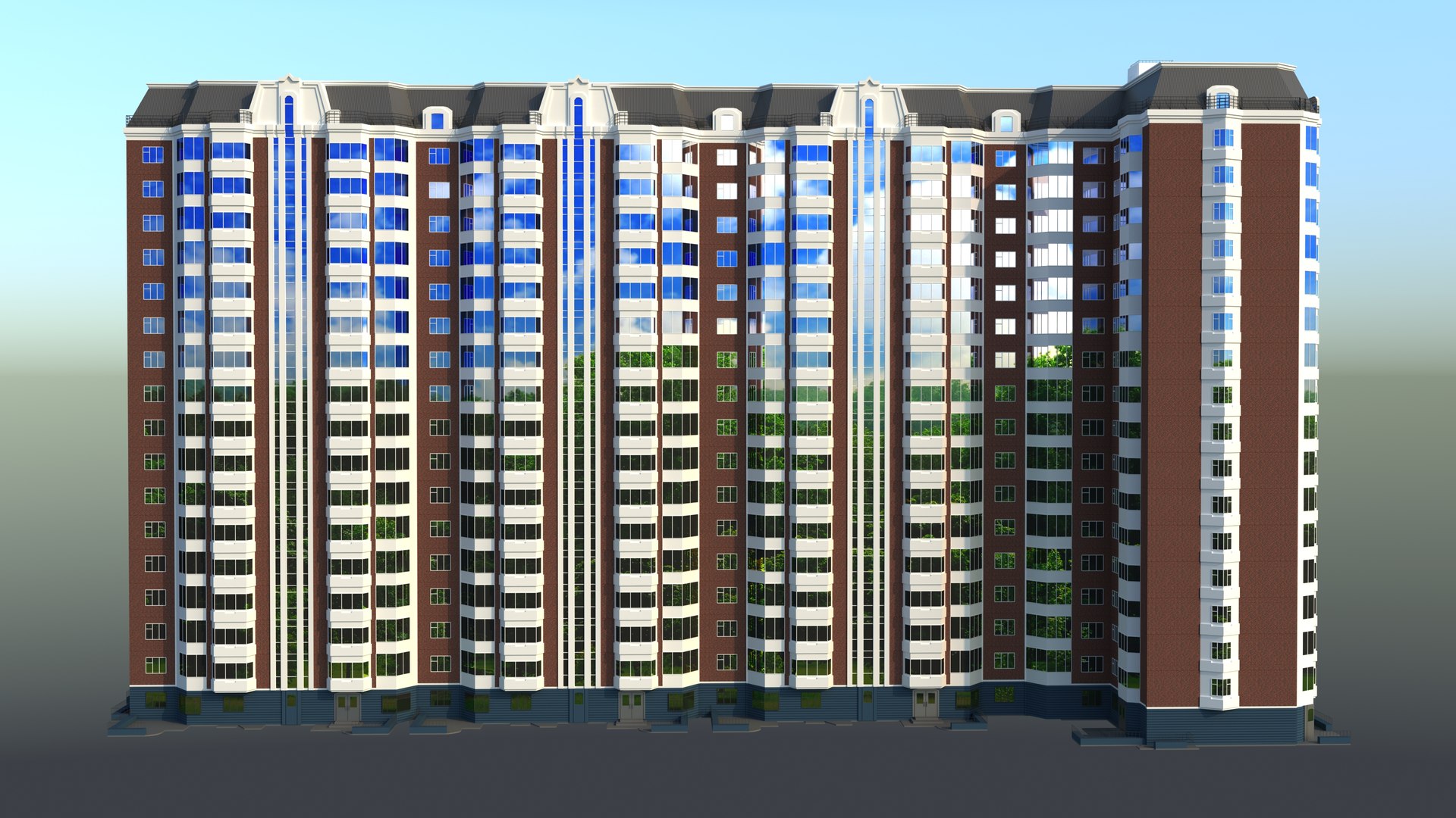 16 Storey Building - House 3D Model - TurboSquid 1912239
