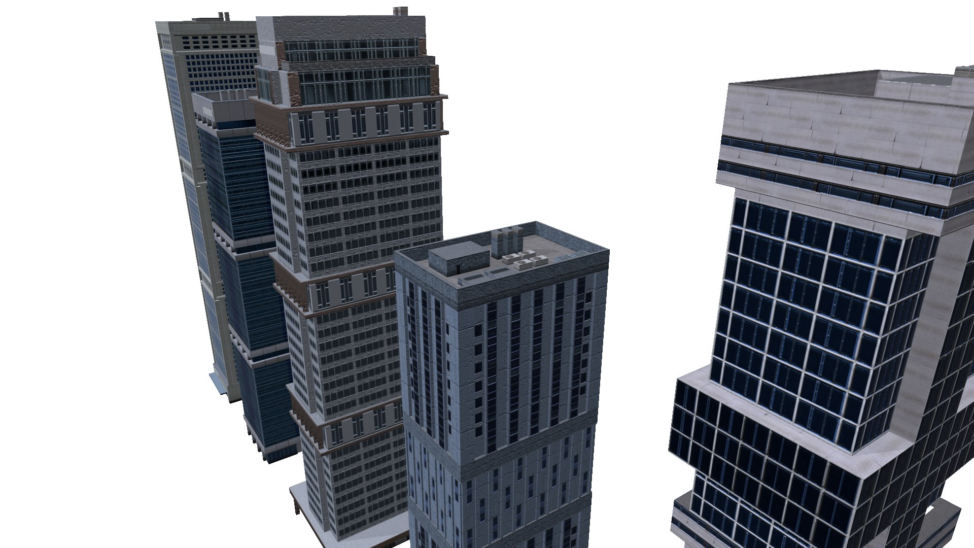 3D 5 High-Rise Buildings - TurboSquid 1791113