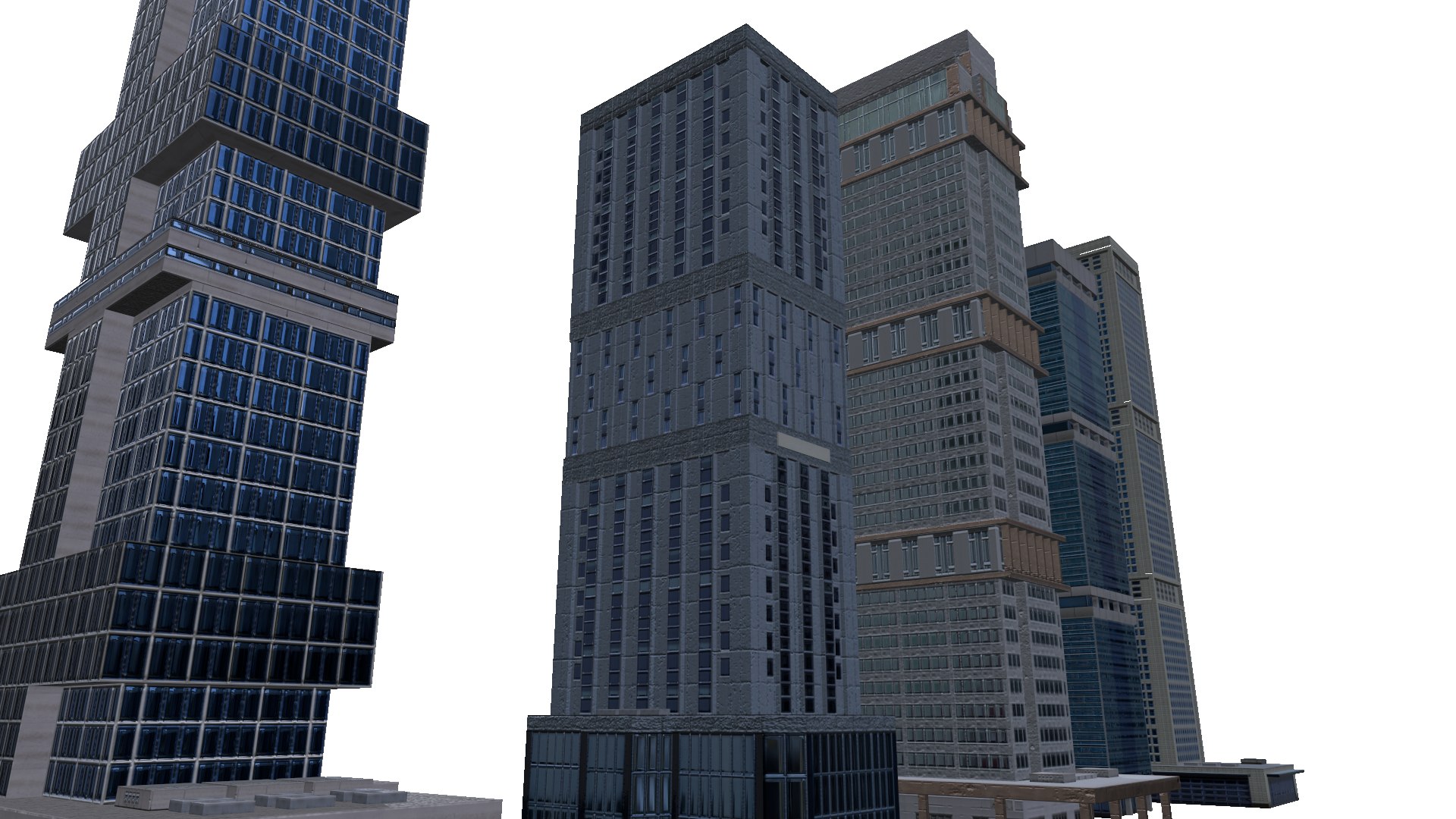 3D 5 High-Rise Buildings - TurboSquid 1791113