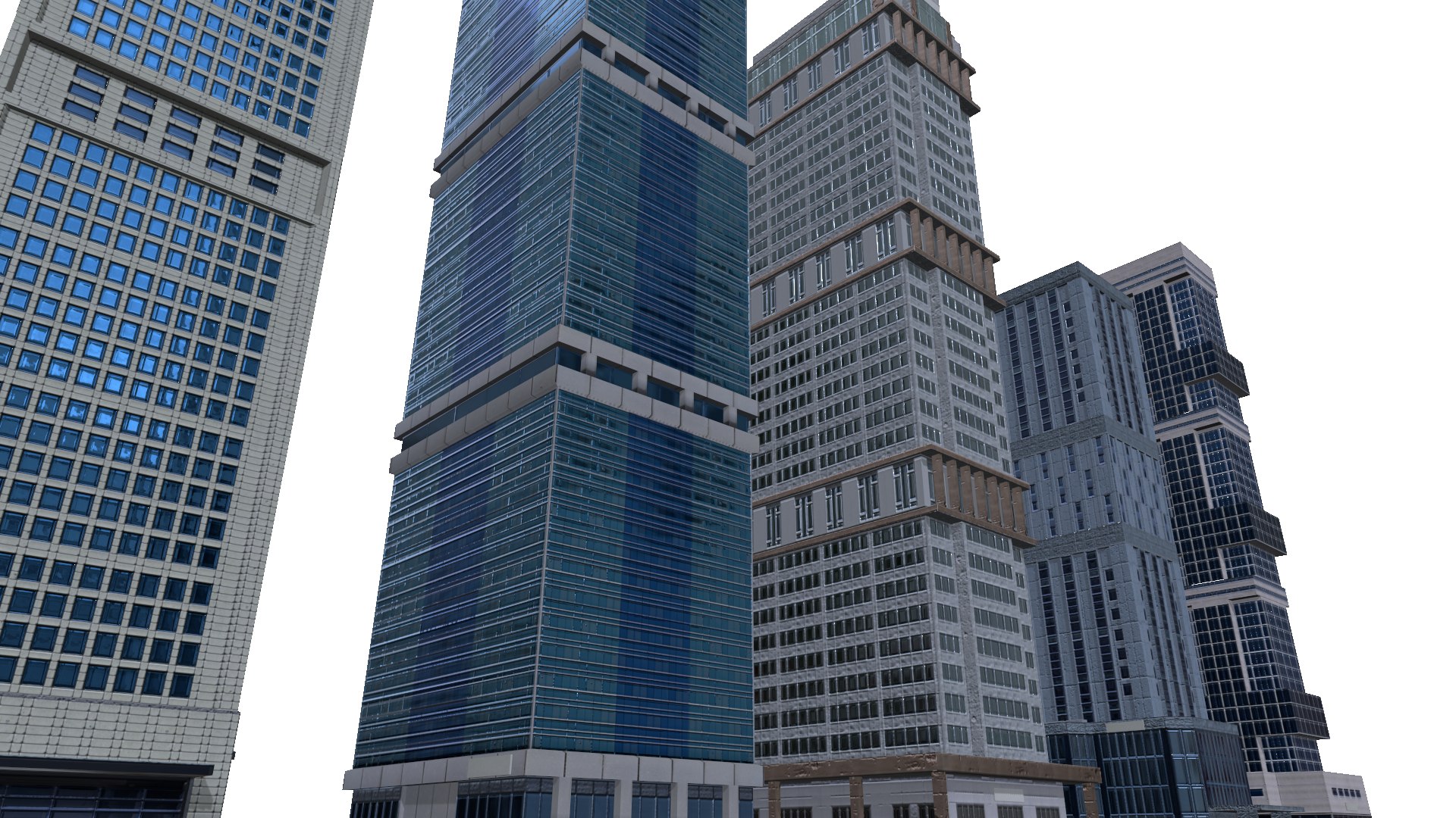 3D 5 High-Rise Buildings - TurboSquid 1791113