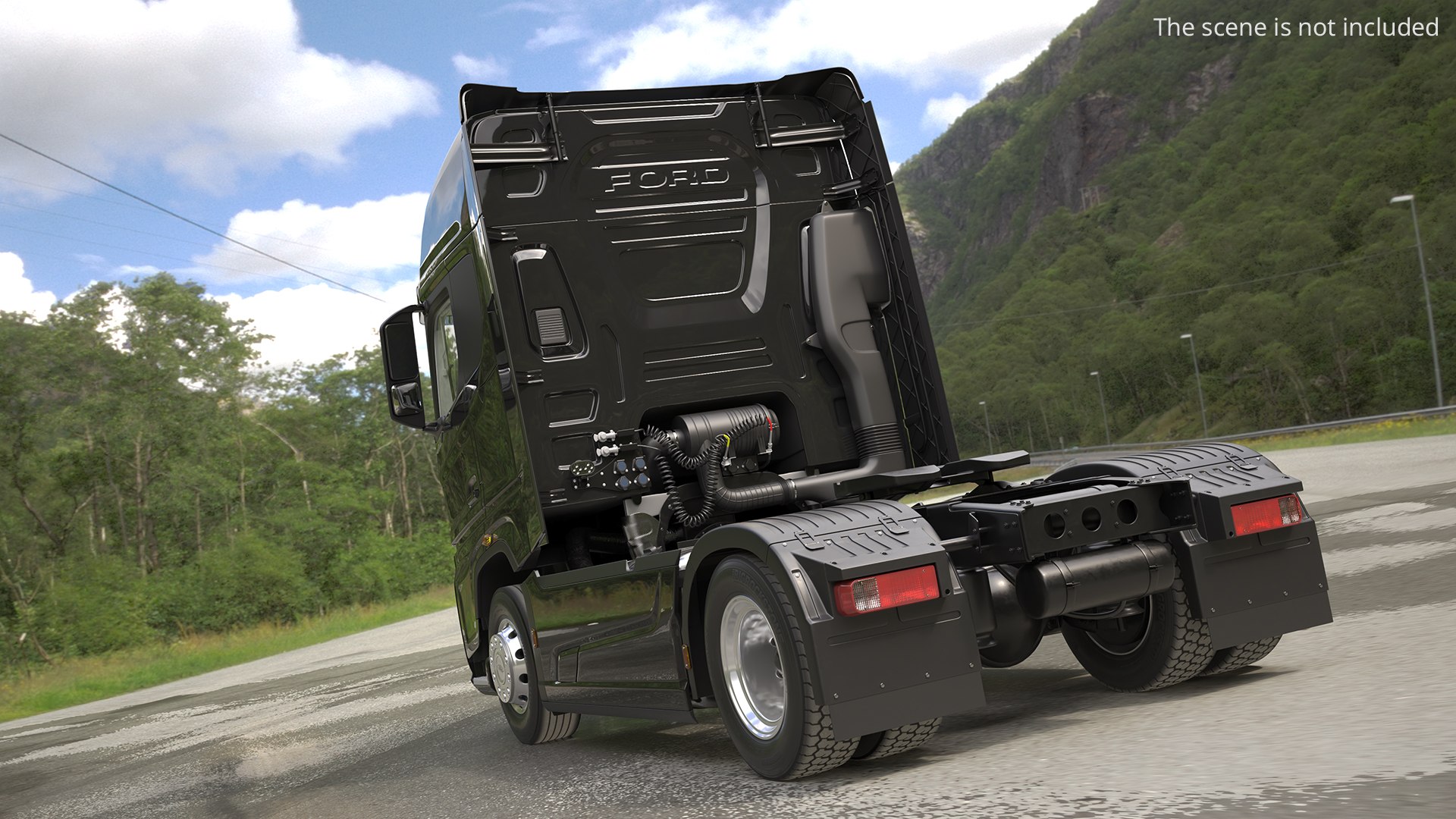 Ford F-MAX Heavy-Duty Road Tractor Black 3D Model - TurboSquid 2458265