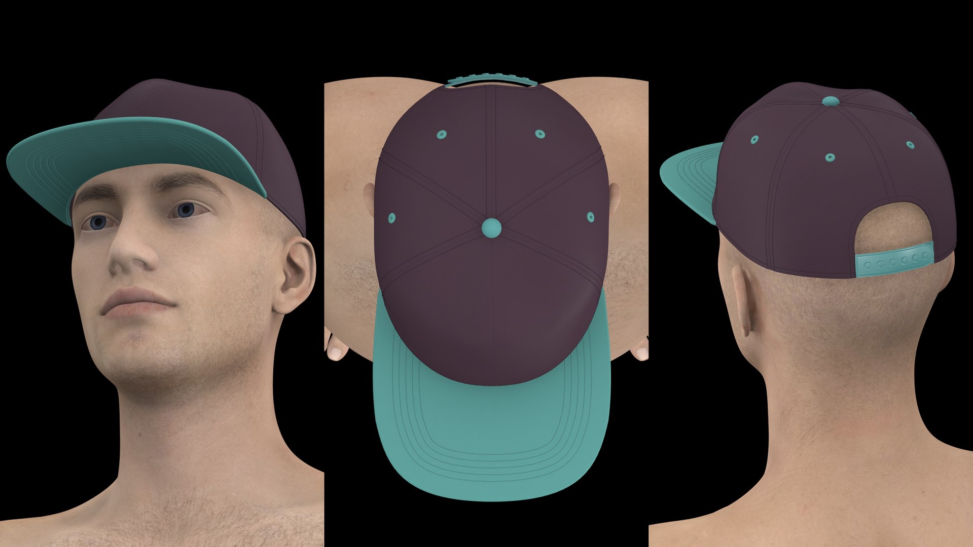 BASIC SNAPBACKS 6 And 5 Panels Genesis 8 Male Zpac Obj Fbx Highpoly 3D - TurboSquid 2321758