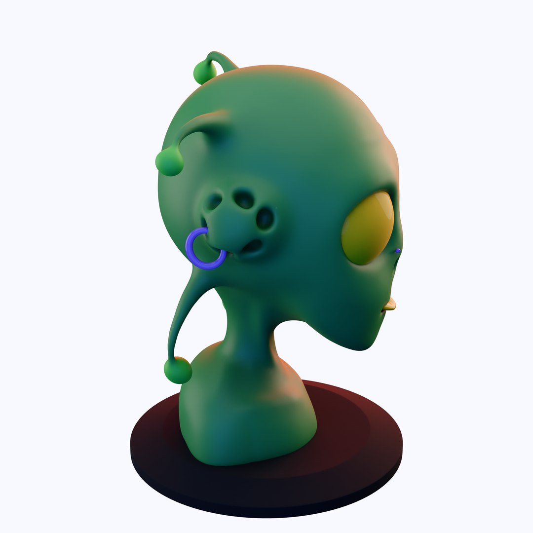3D Alien Head By Luga3D Model - TurboSquid 2115080