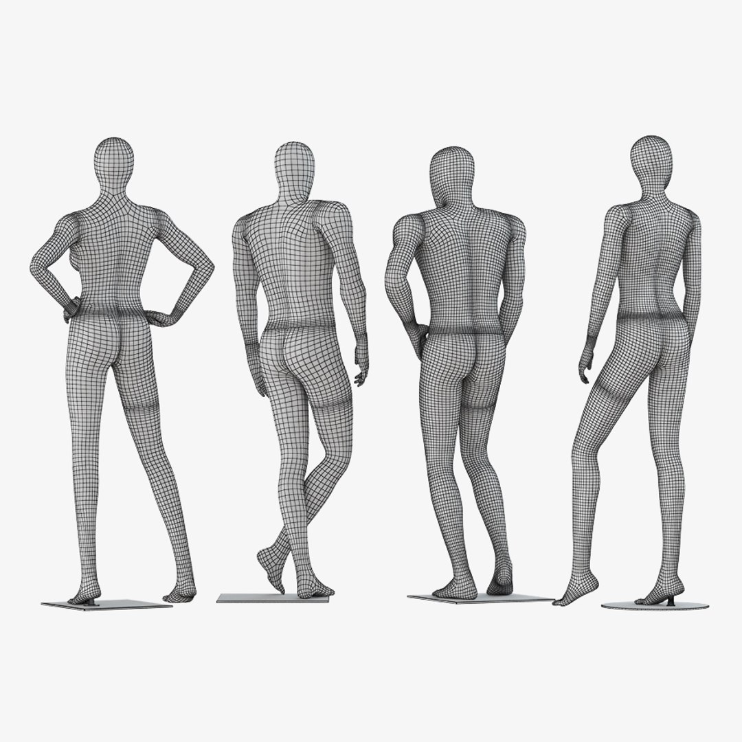 3D Faceless Mannequins Male Female - TurboSquid 1413339