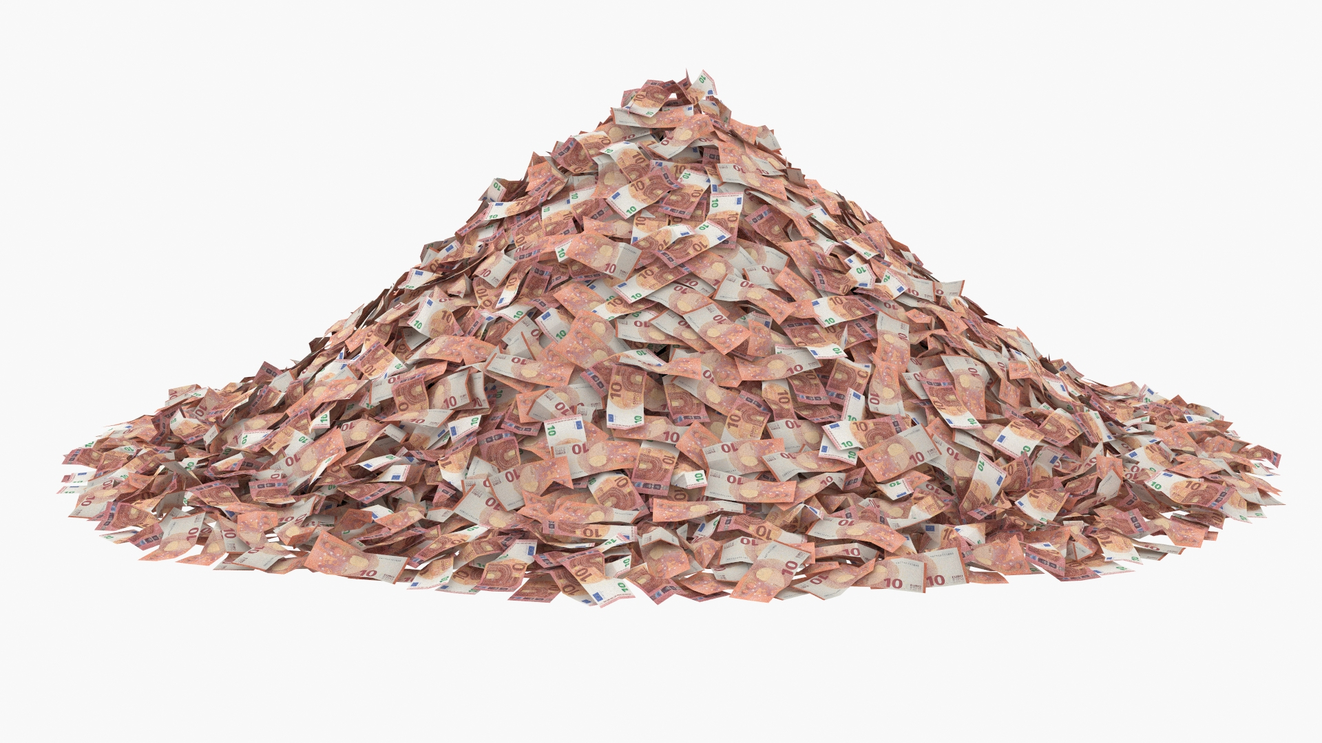 10 Euros Bill Pile 3D Model - TurboSquid 1636099