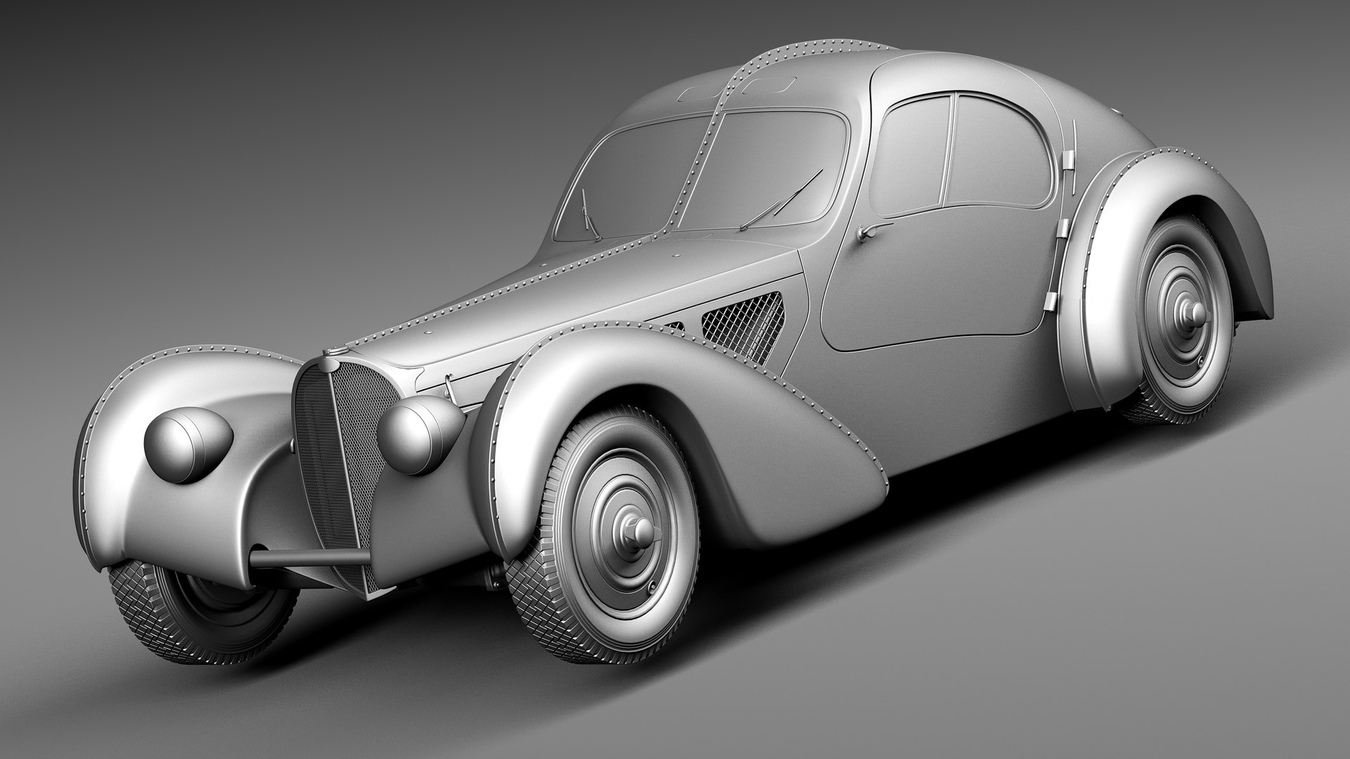 3d model bugatti type atlantic antique