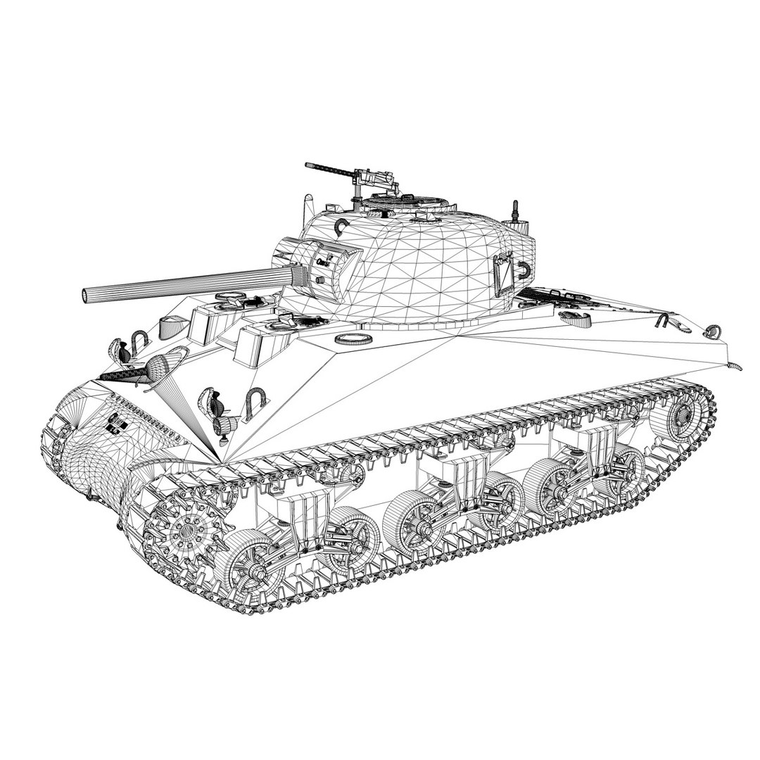 3d M4a2 Sherman - M4 Model