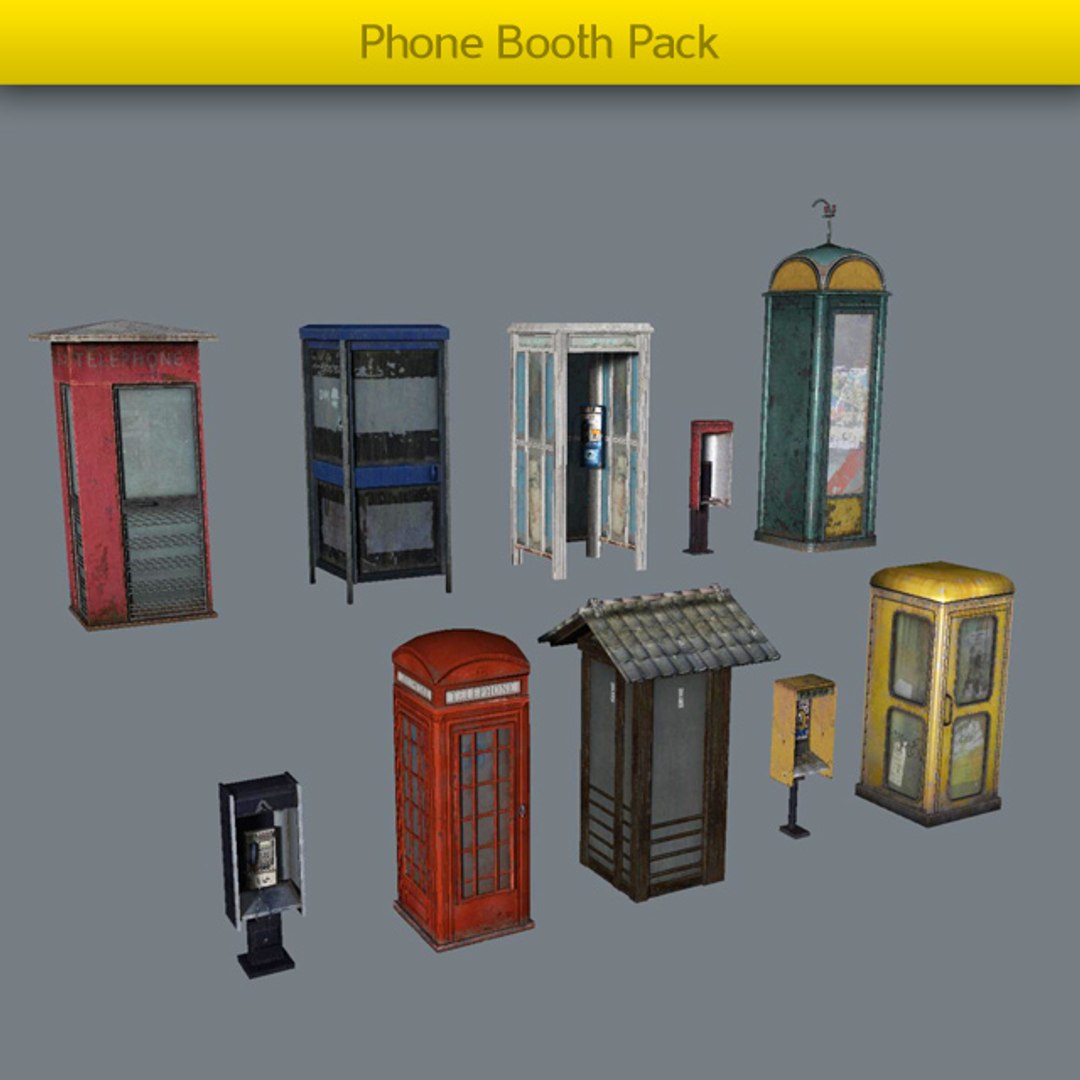 Pack Phone Booth 3d Model