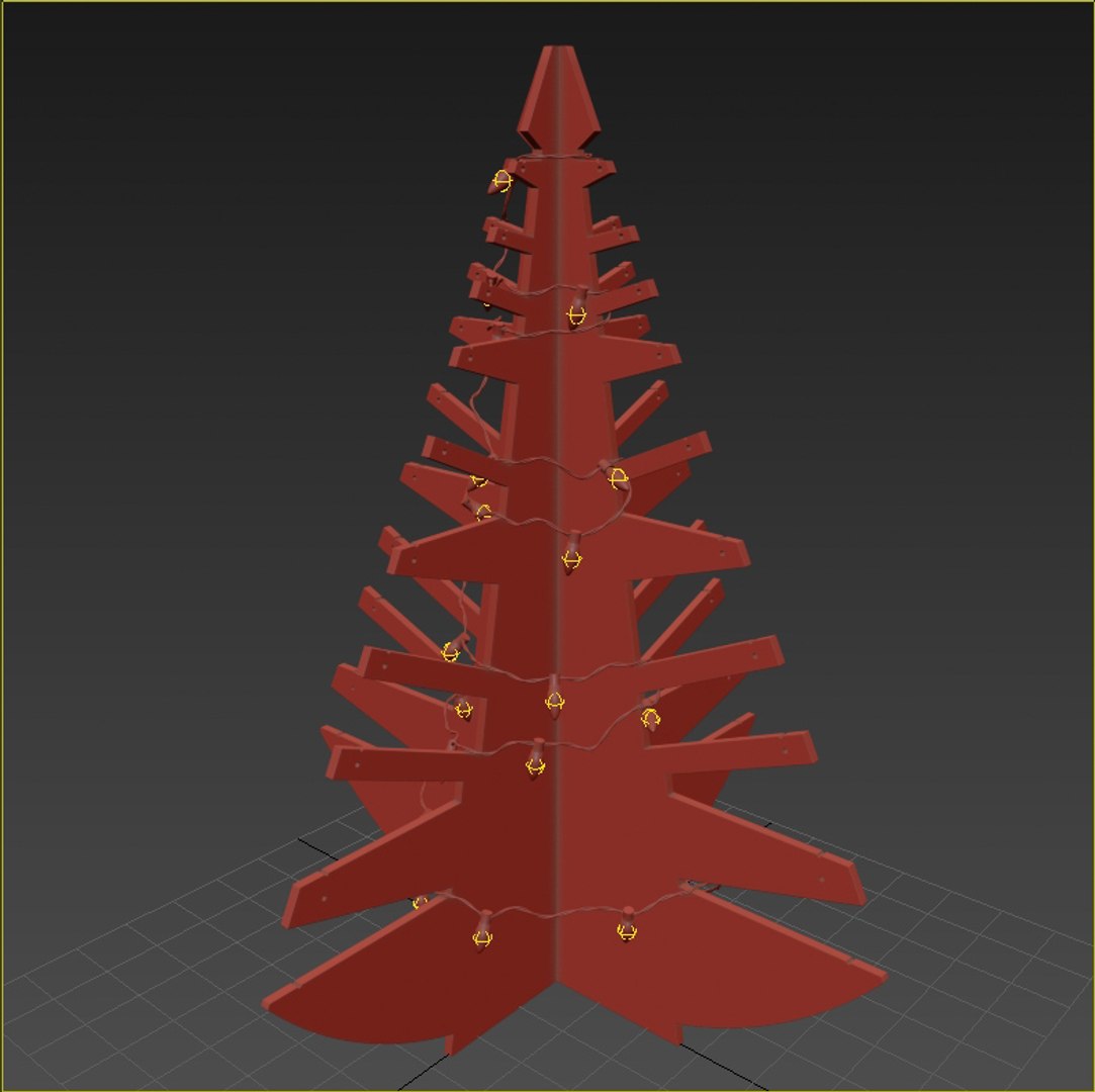 Modern Wooden Tree 3d Model