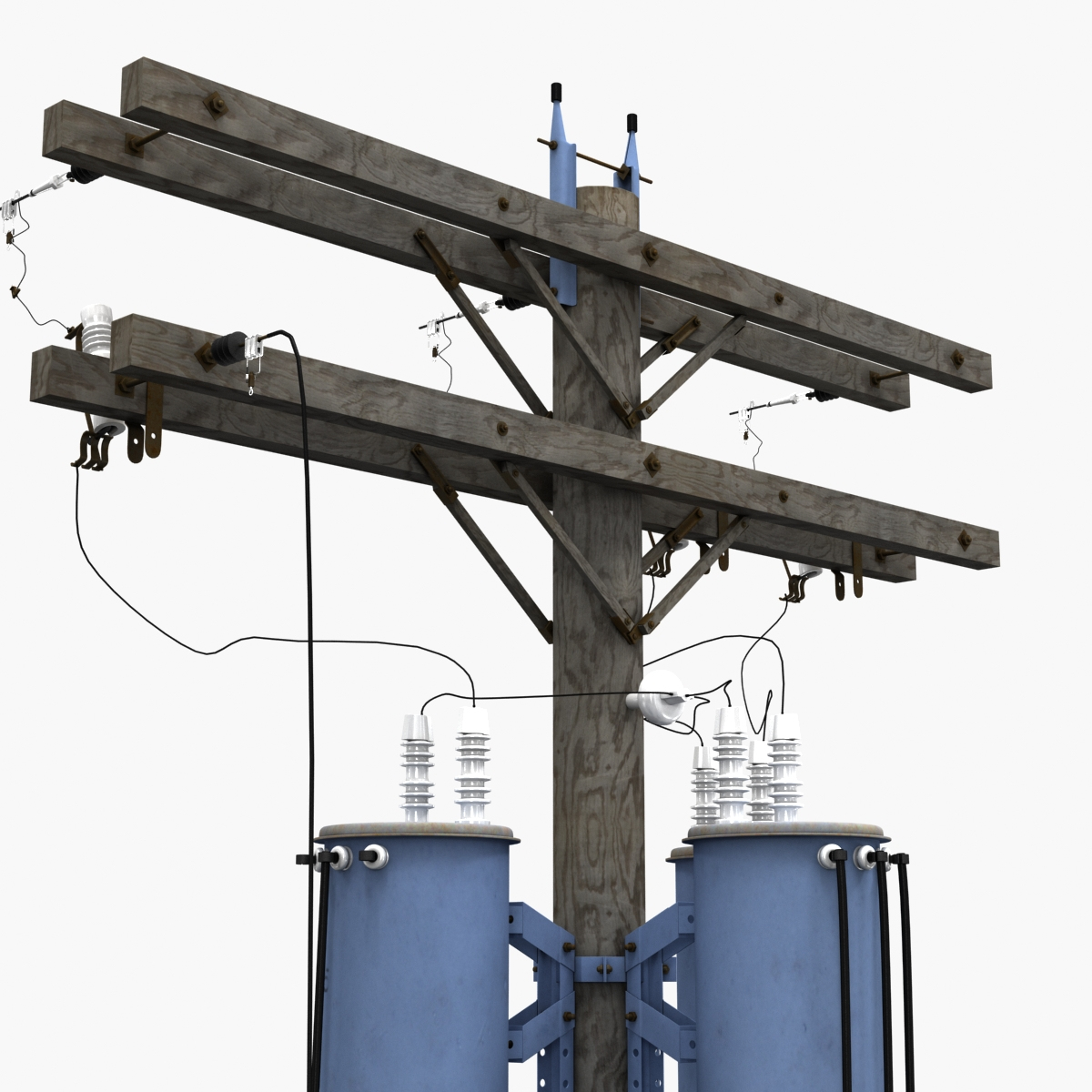 utility pole 3 3d model