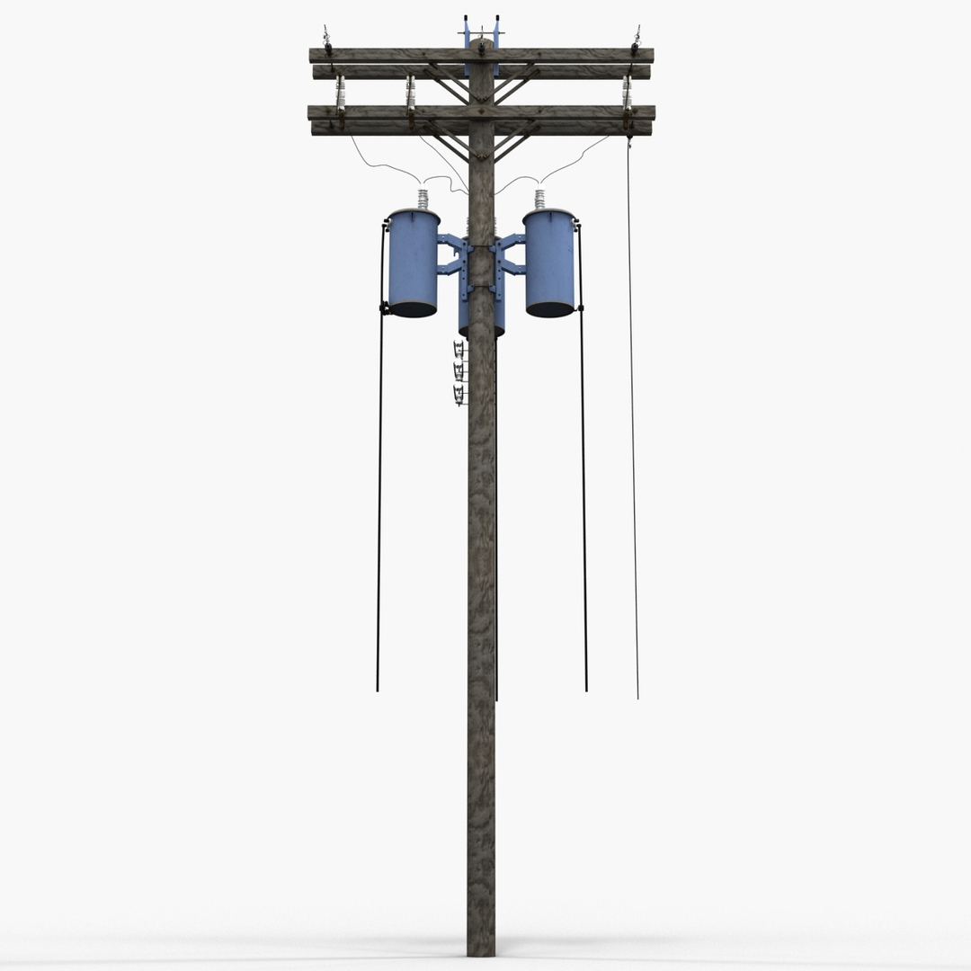 utility pole 3 3d model