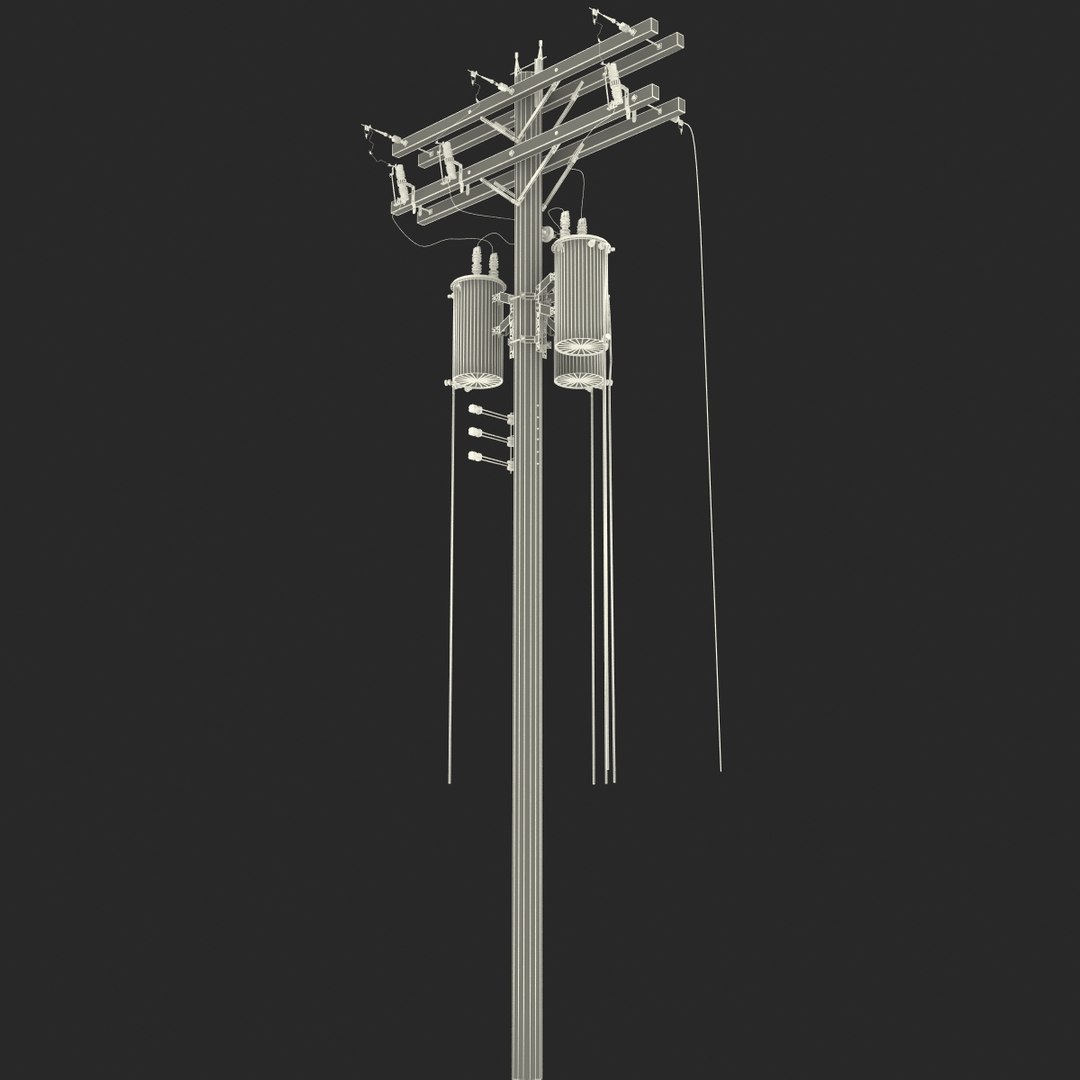 utility pole 3 3d model
