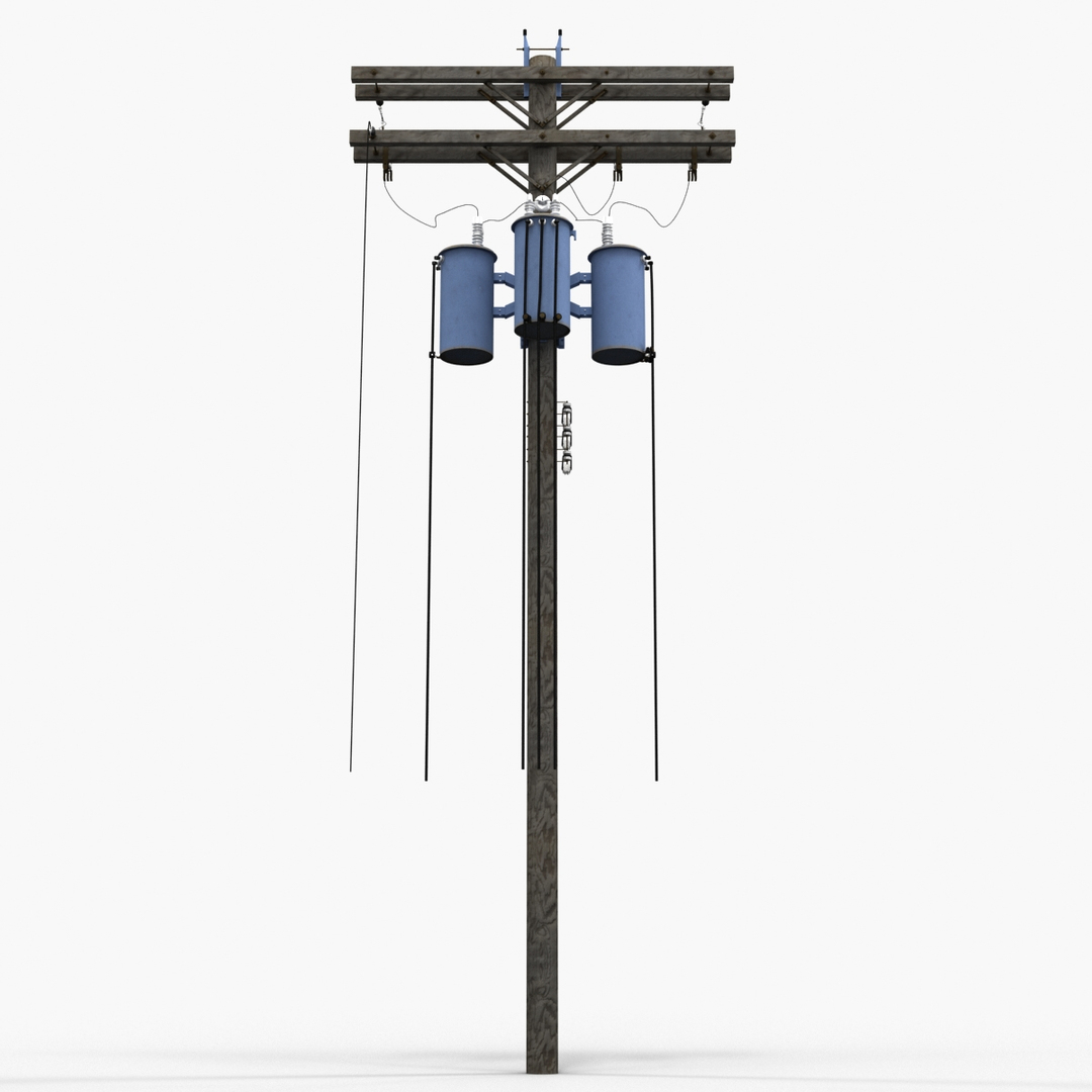 utility pole 3 3d model