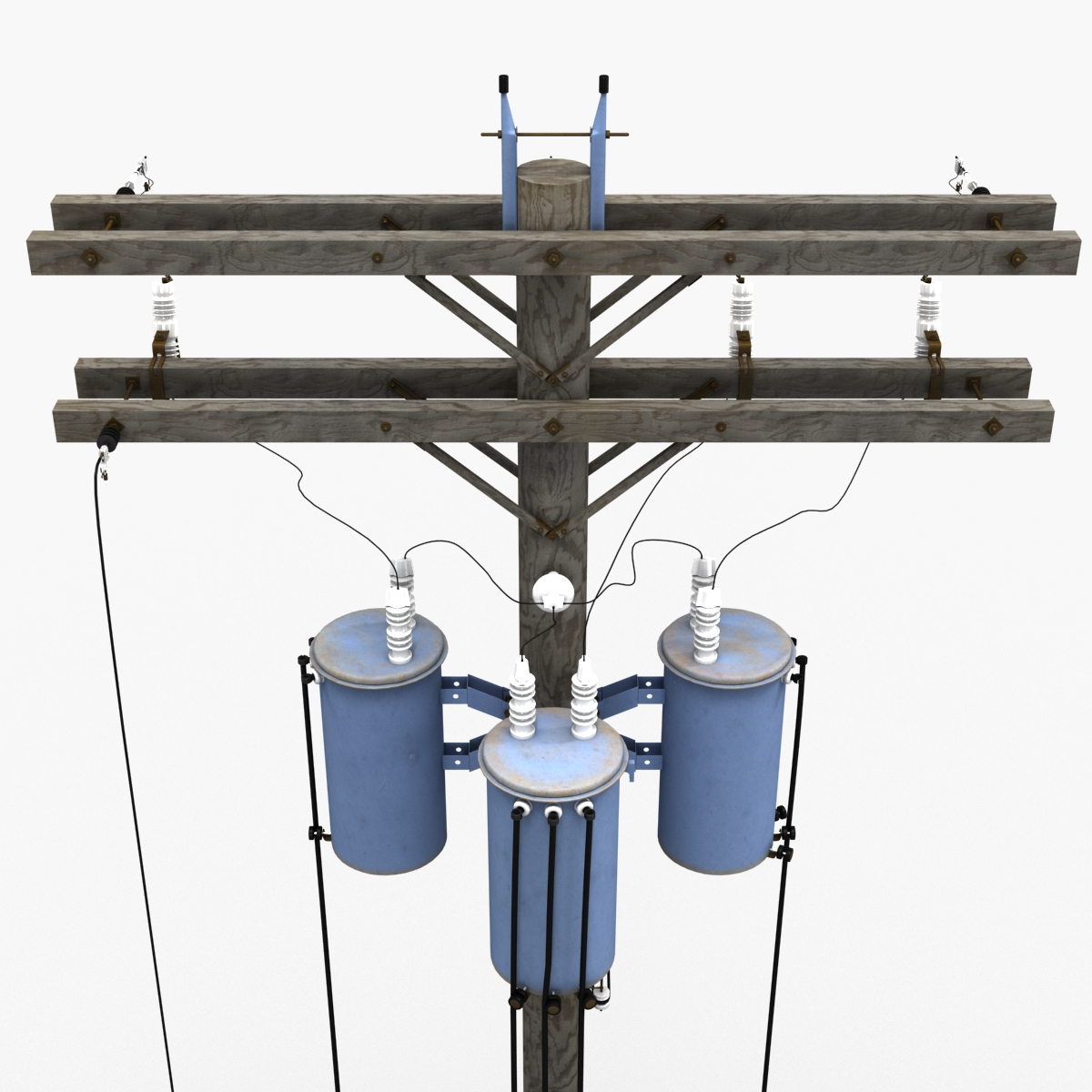 utility pole 3 3d model
