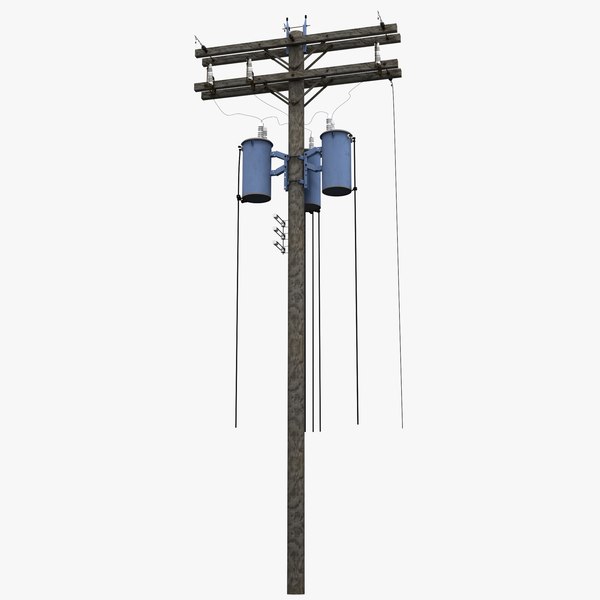 utility pole 3 3d model