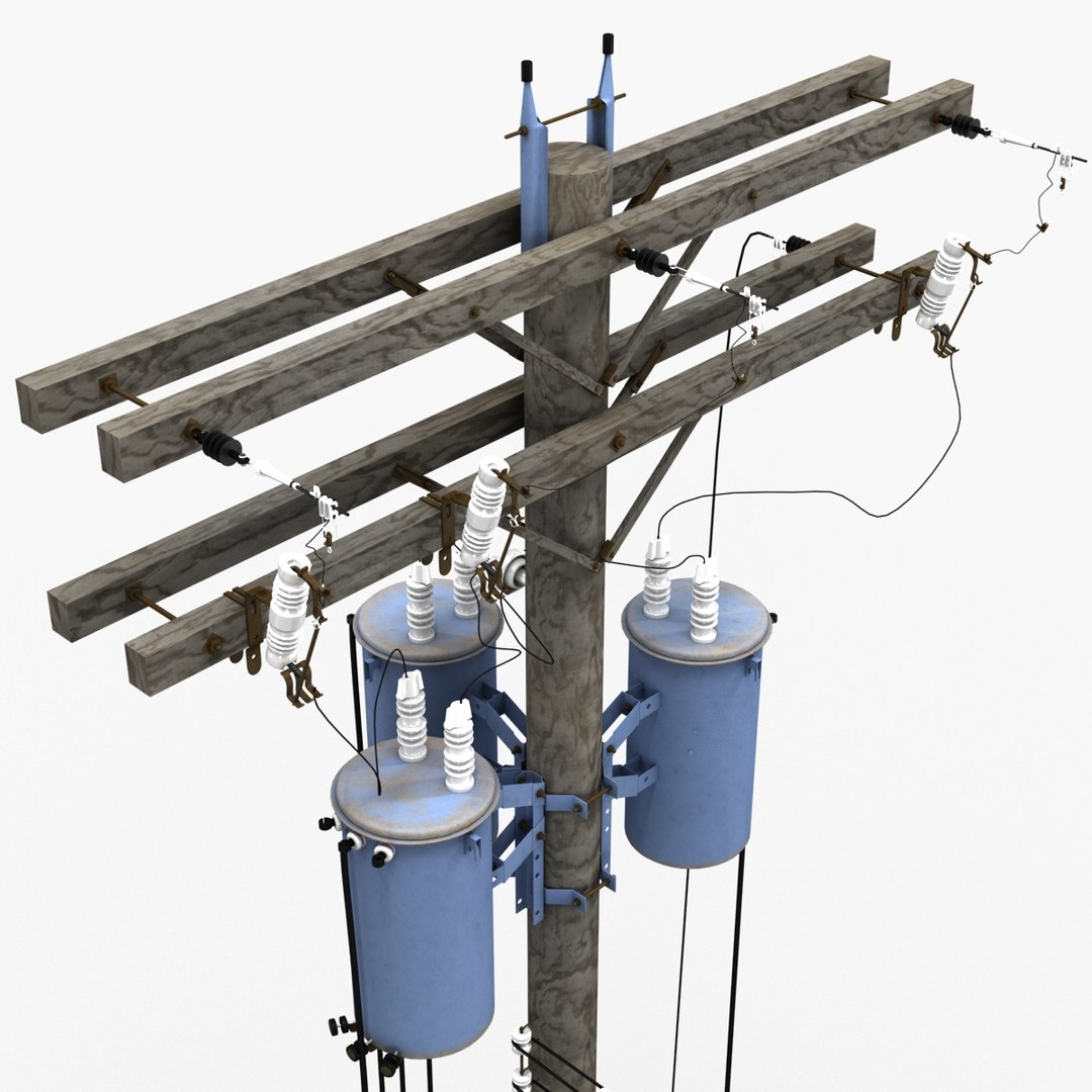 utility pole 3 3d model