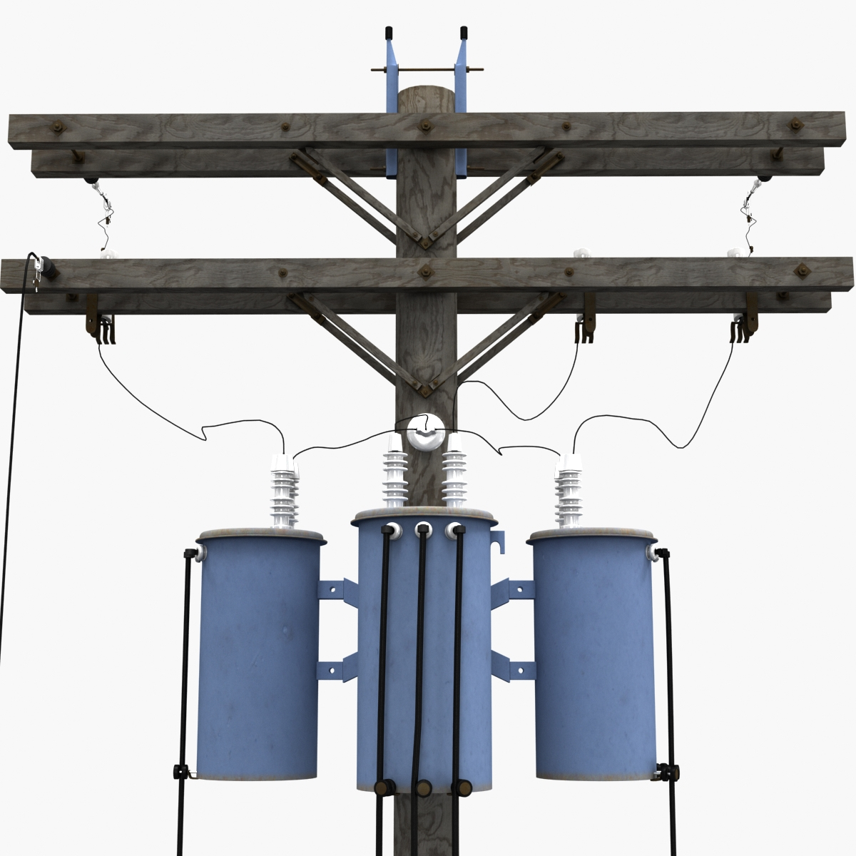 utility pole 3 3d model