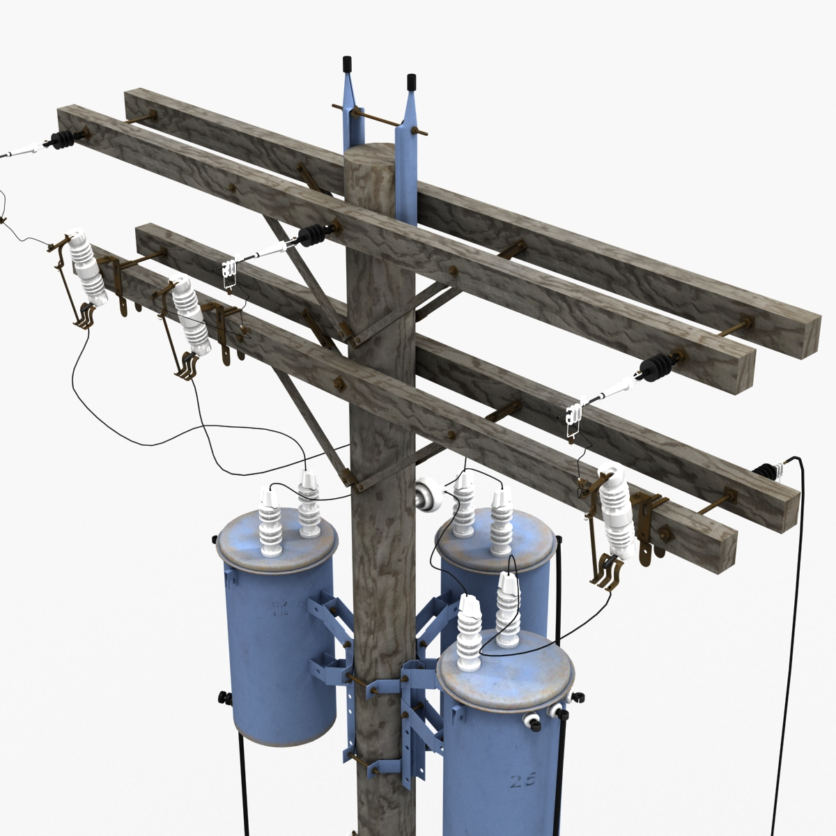 utility pole 3 3d model