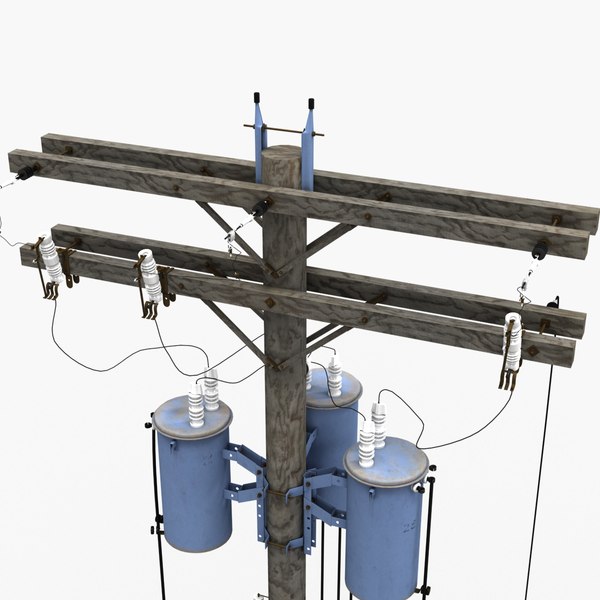 utility pole 3 3d model