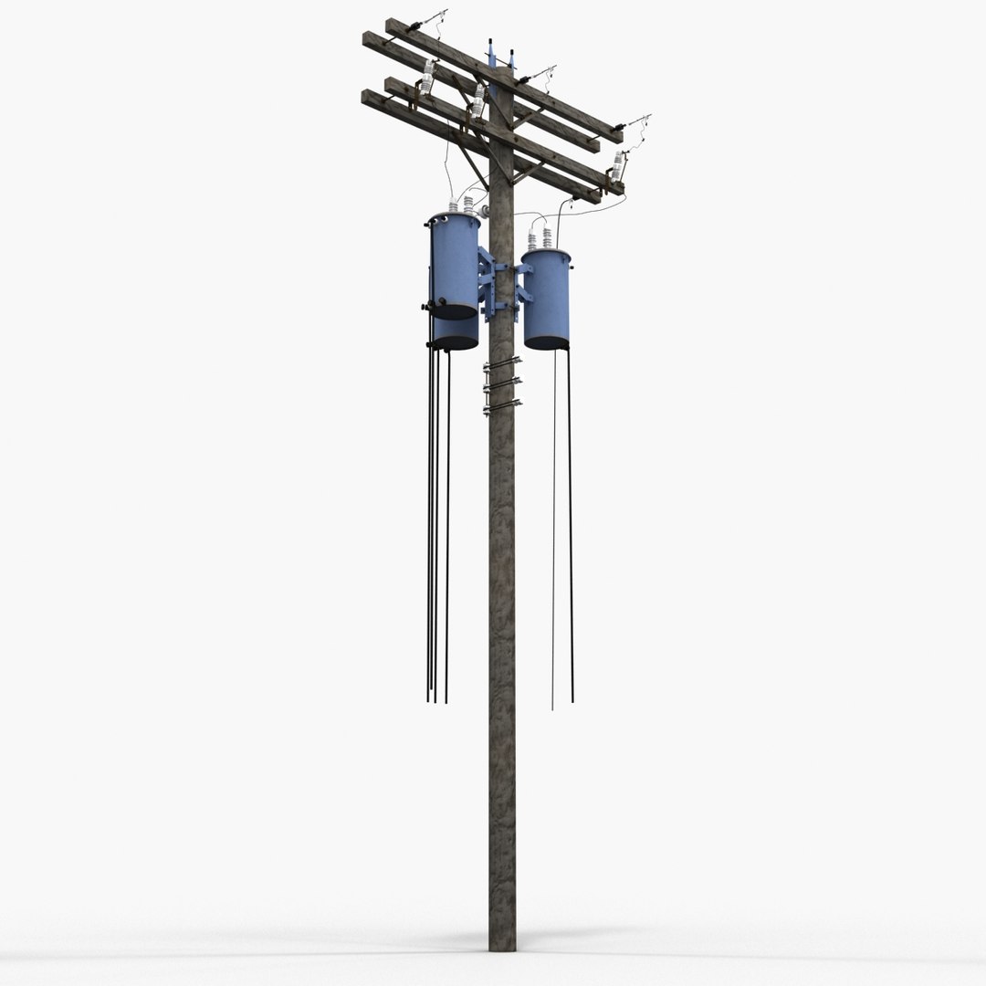 utility pole 3 3d model