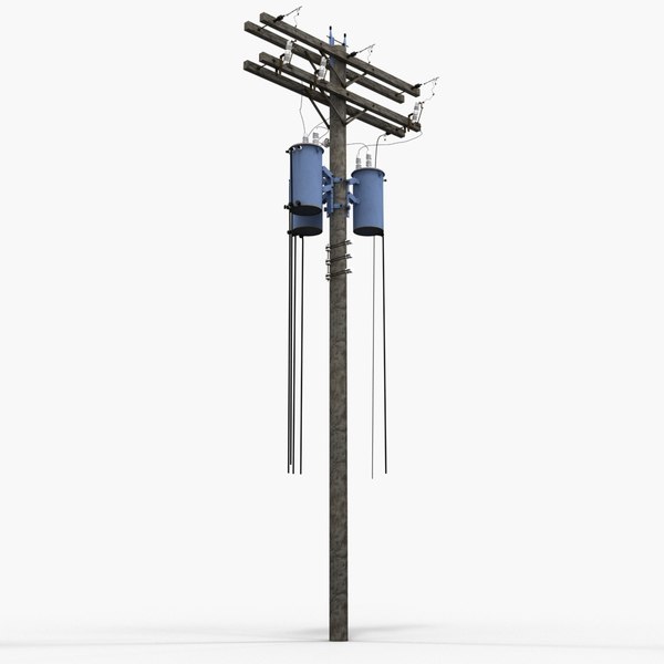 utility pole 3 3d model