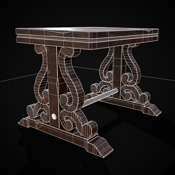 3D Mahogany Medieval Antique End Table model - TurboSquid 1984811