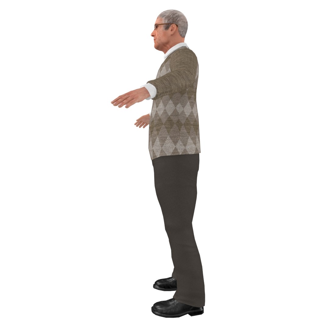 3D Rigged Old Man Model - TurboSquid 1293875