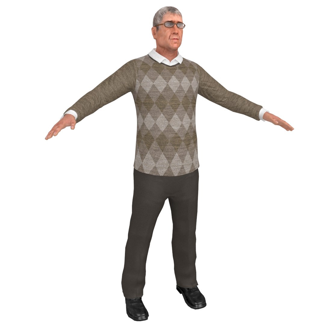 3D Rigged Old Man Model - TurboSquid 1293875