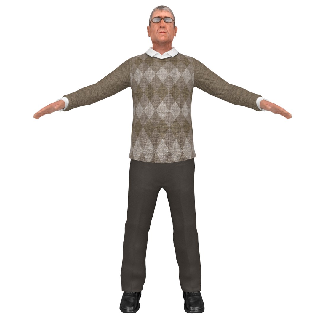 3D Rigged Old Man Model - TurboSquid 1293875