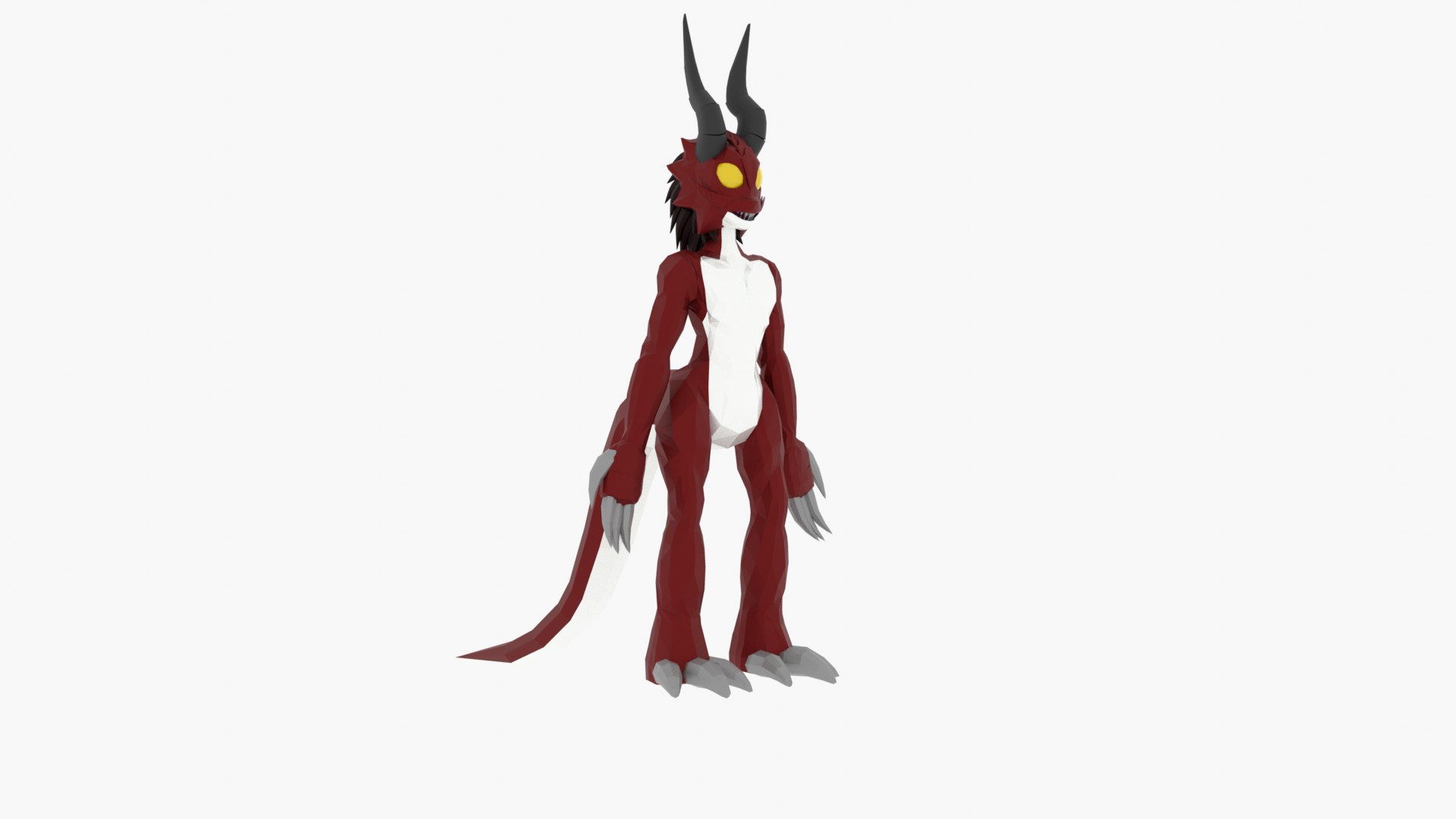 3D Model Red Demon Dragon - TurboSquid 1810510